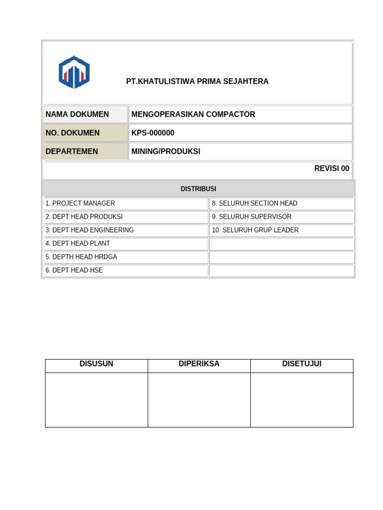 Sop - Mengoperasikan Compactor | PDF