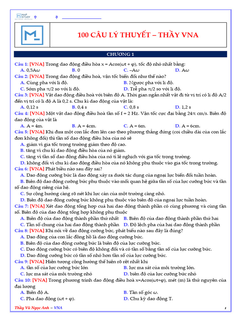 100 Cг U Lгќ Thuyбєѕt 7 Chжїж Ng 12 Vгђ 11 Thбє Y Vna Pdf