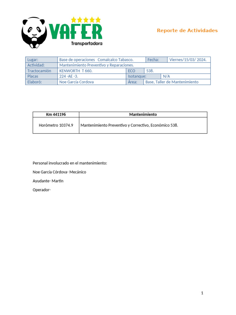 Vafer REPORTE 1 | PDF