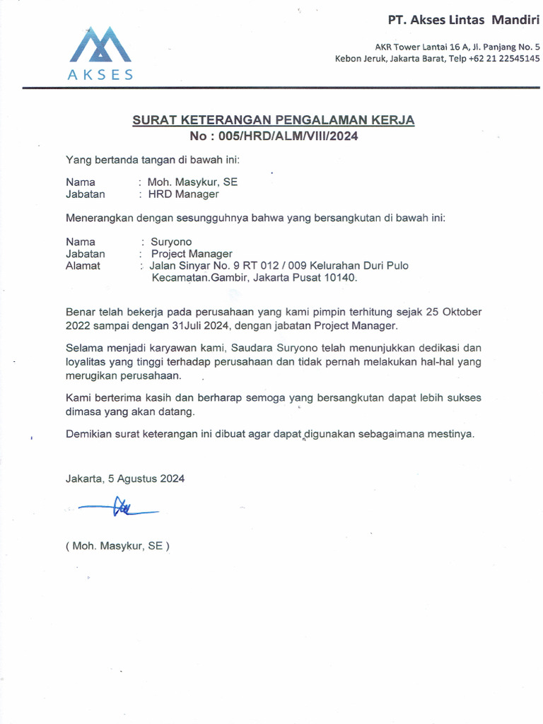 Parklaring - Suryonoa | PDF