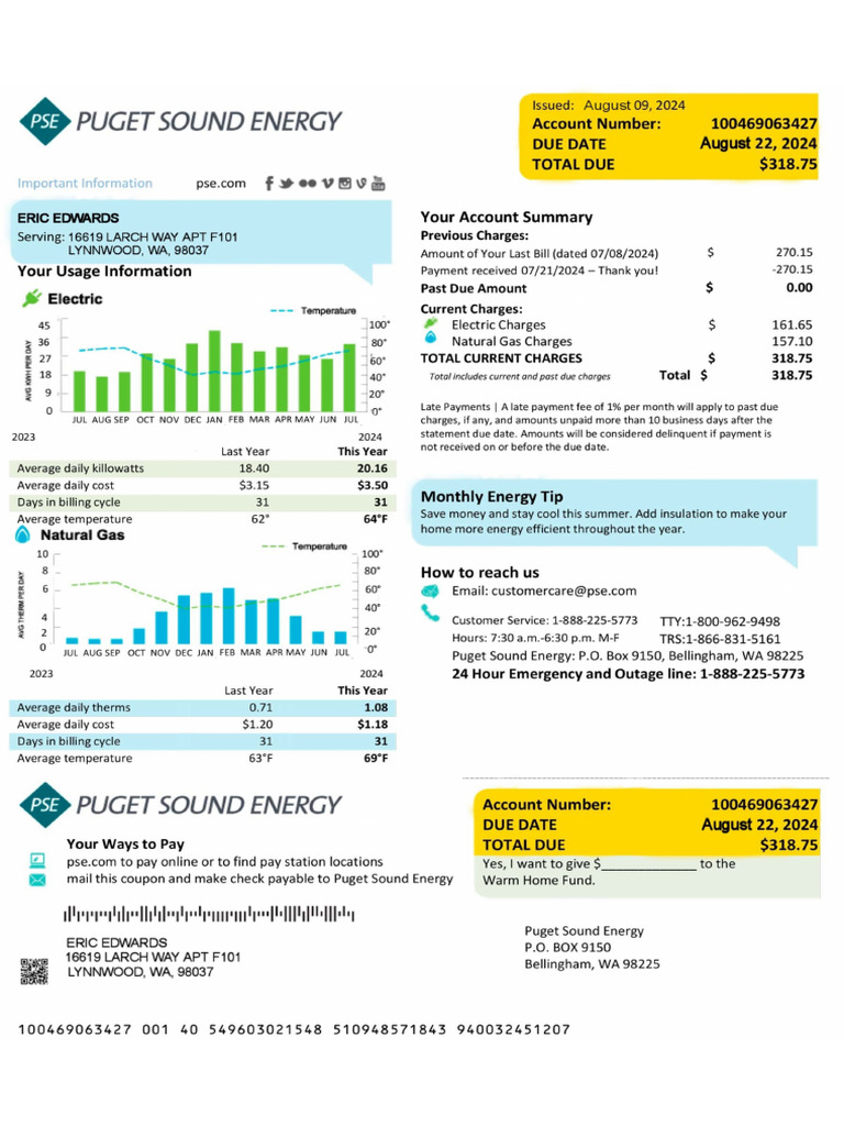 My Puget Electric Bill | PDF