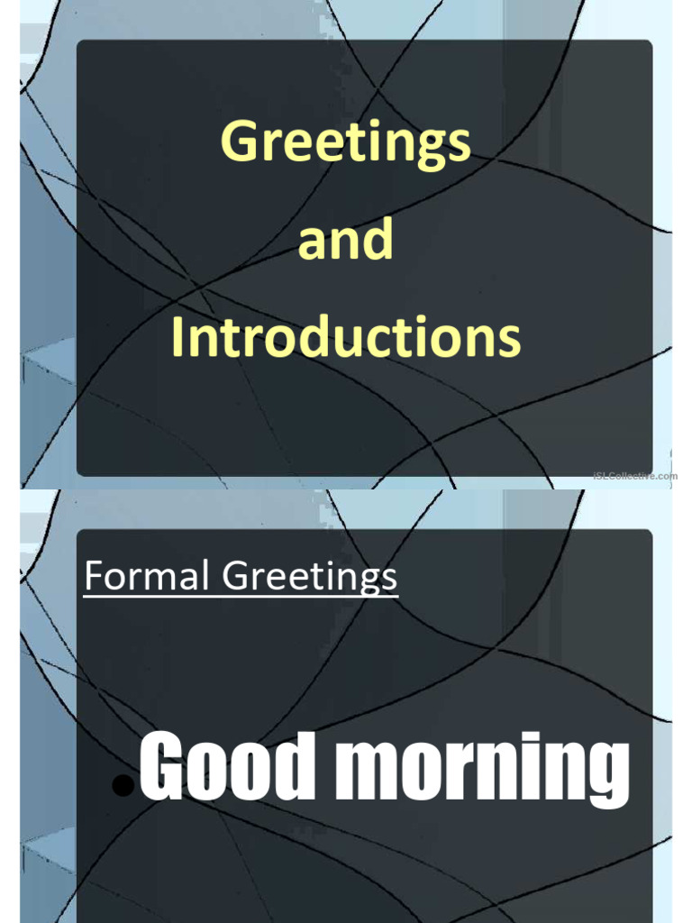 Greetings and Introductions | PDF
