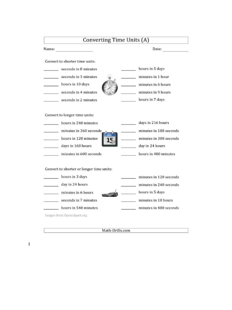 Microsoft Word - Time Worksheets GR 5 | PDF