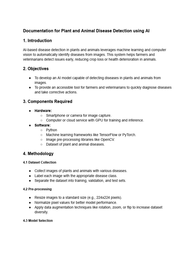 Plant and Animal Disease Detection using AI 1 | PDF