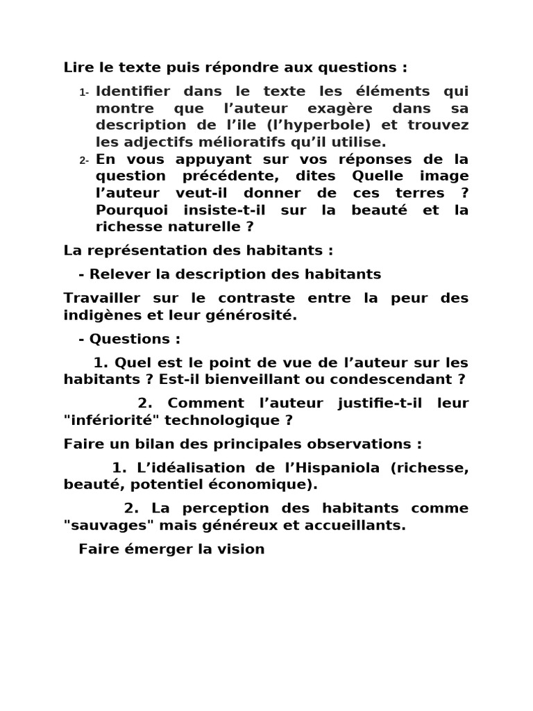 Lire Le Texte Puis Répondre Aux Questions 5F | PDF