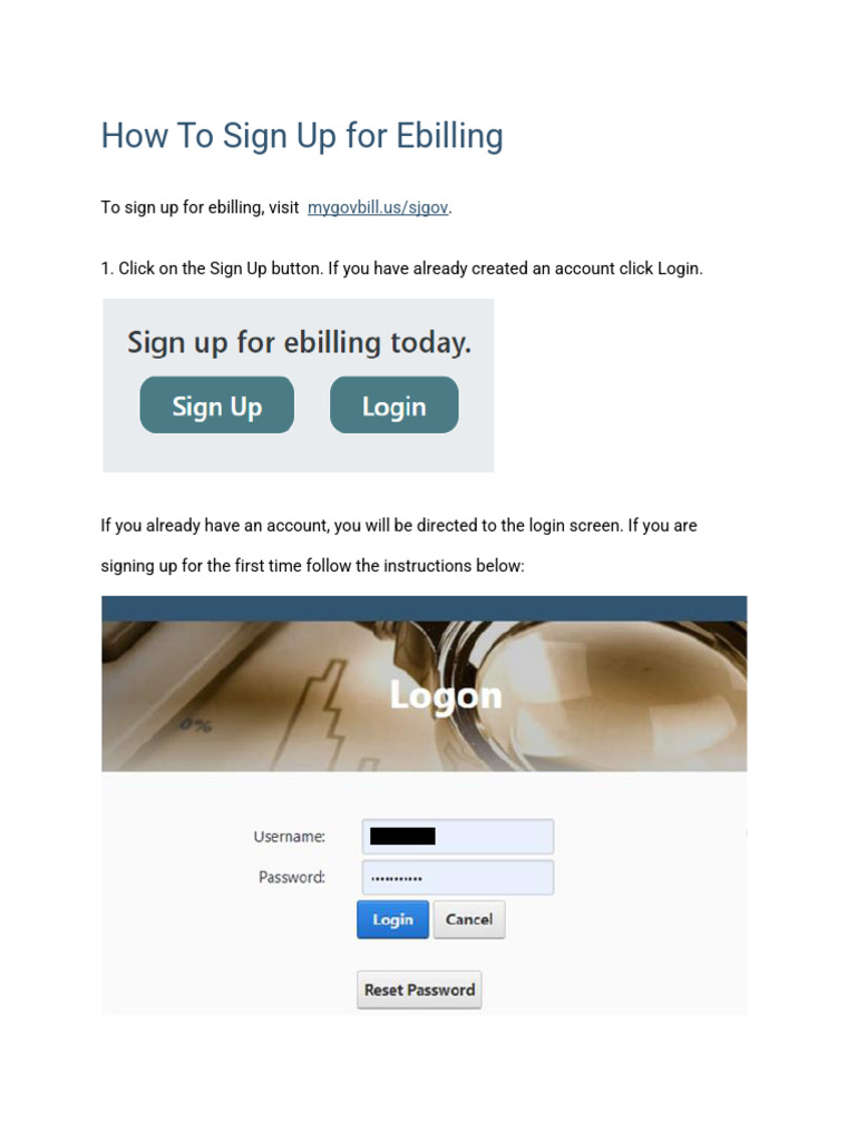How To Sign Up For Ebilling | PDF