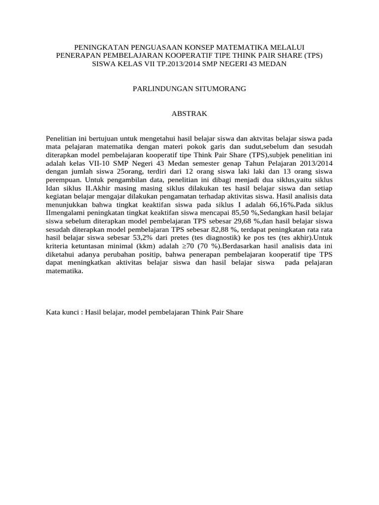 Contoh ABSTRAK PTK | PDF