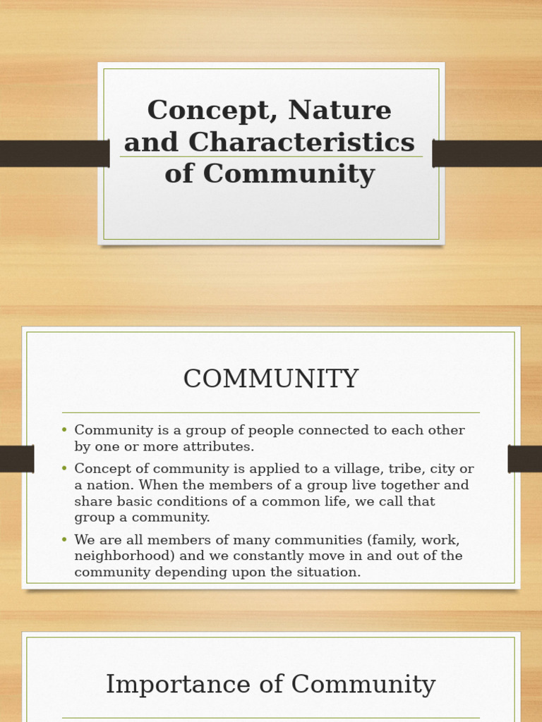 Concept, Nature and Characteristics of Community | PDF | Community ...
