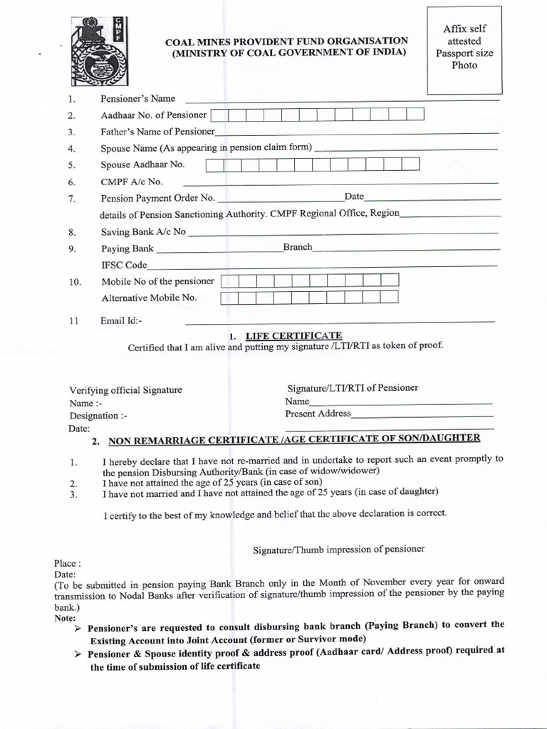 Life Certificate | PDF
