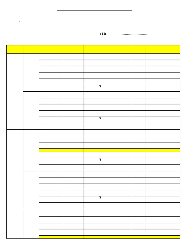 Fiche Simplifiee de Progression Annuelle Tp a4 | PDF