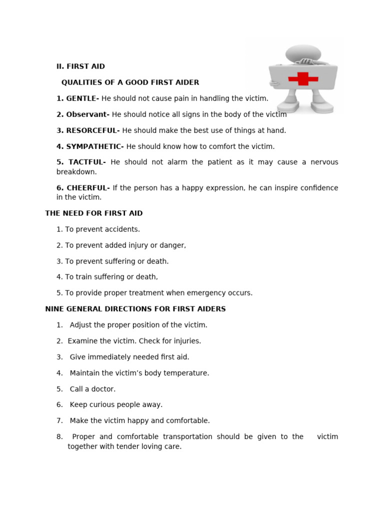 LESSON II-LTS - FIRST AID | PDF