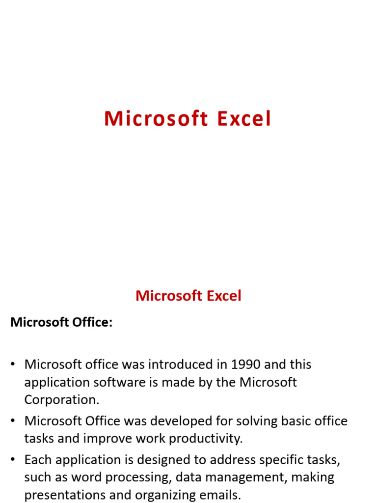 Microsoft Excel Introduction - Compressed | PDF
