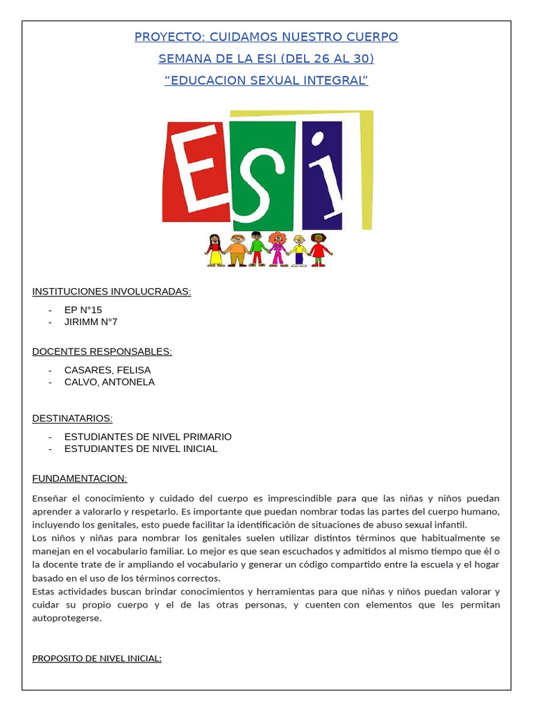 Proyecto Semana de La Esi 2024 | PDF