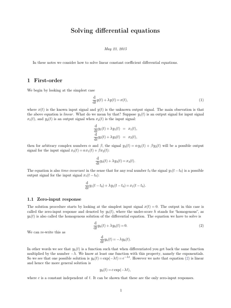 Differential Eqns | PDF