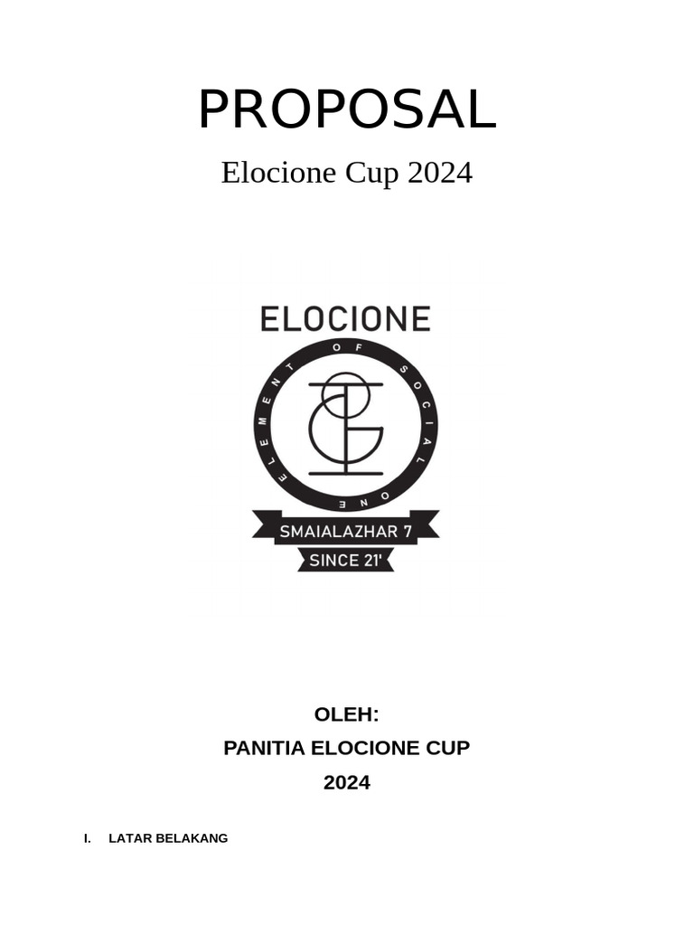 Proposal Elocione Cup | PDF