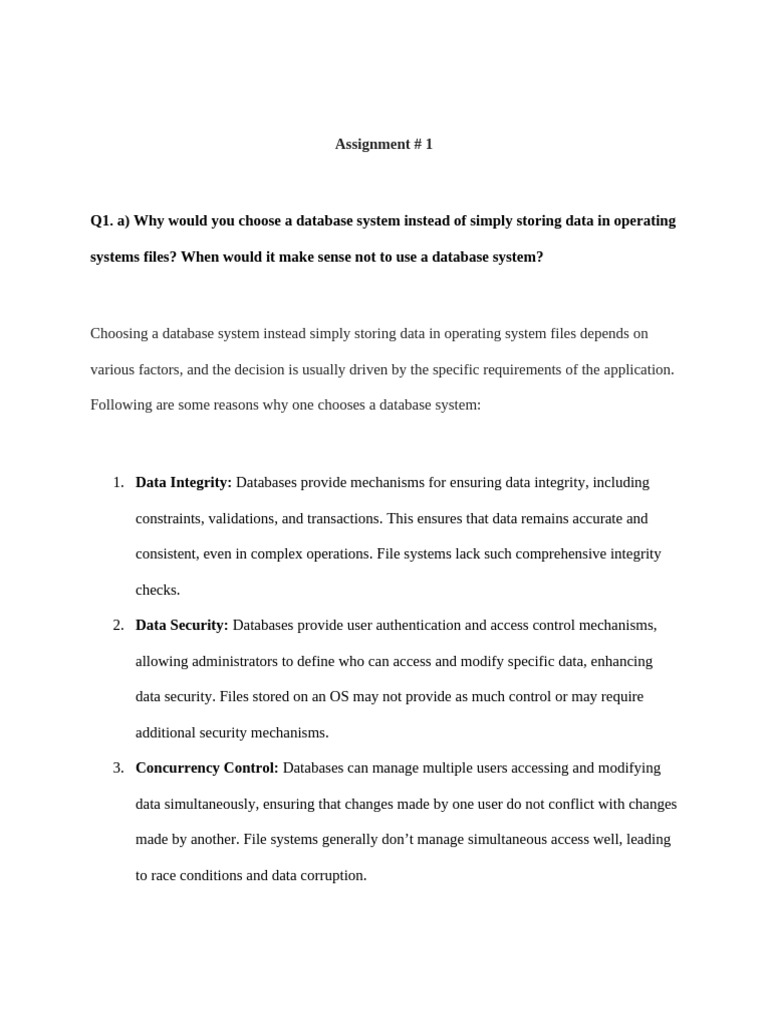 Choosing A Database System Over Simply Storing Data in Opera | PDF