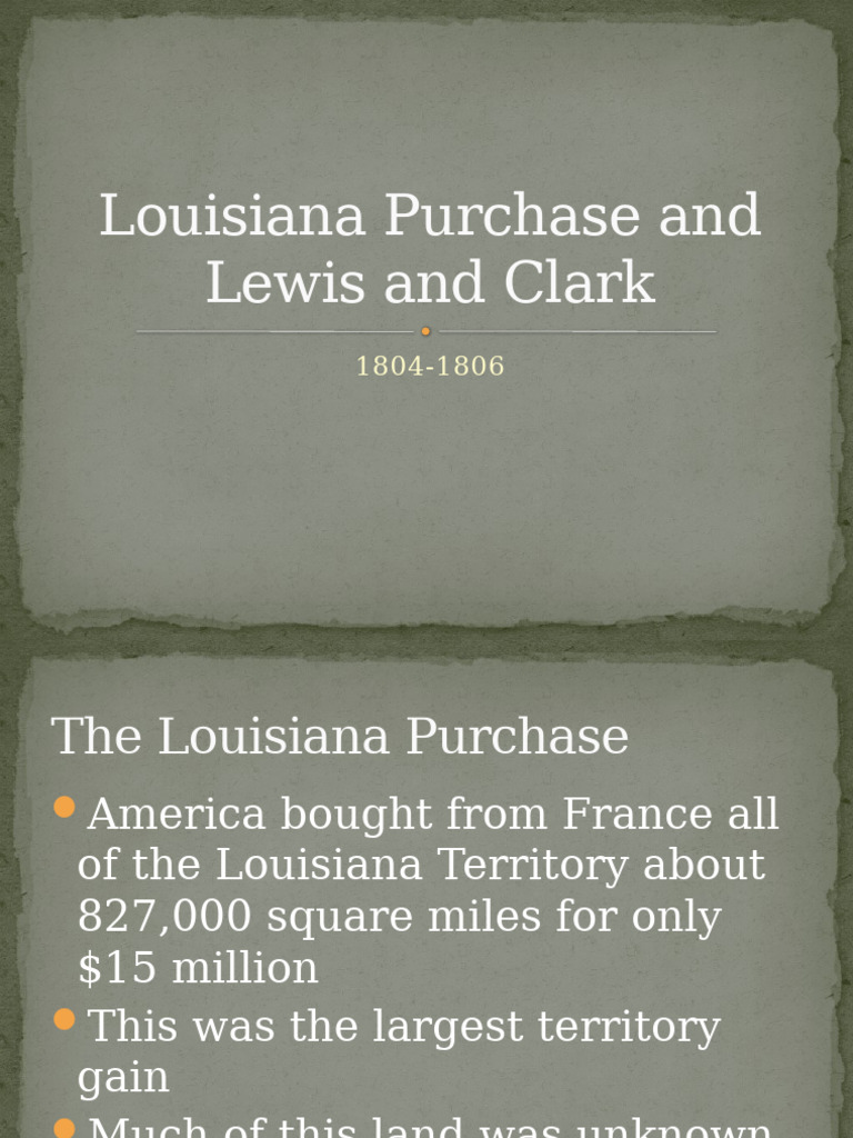Louisiana Purchase and Lewis Clark | PDF