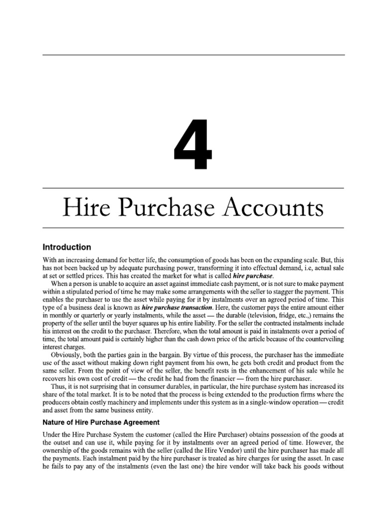 Hire Purchase Accounts | PDF