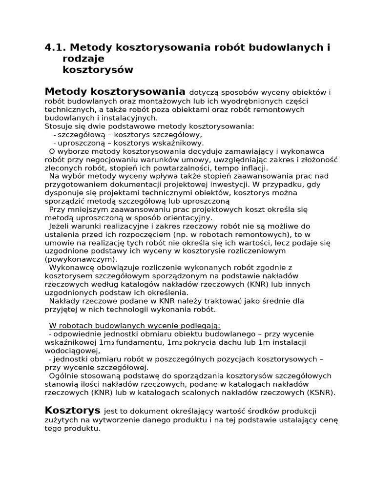 Kosztyrysy - Rodzaje | PDF