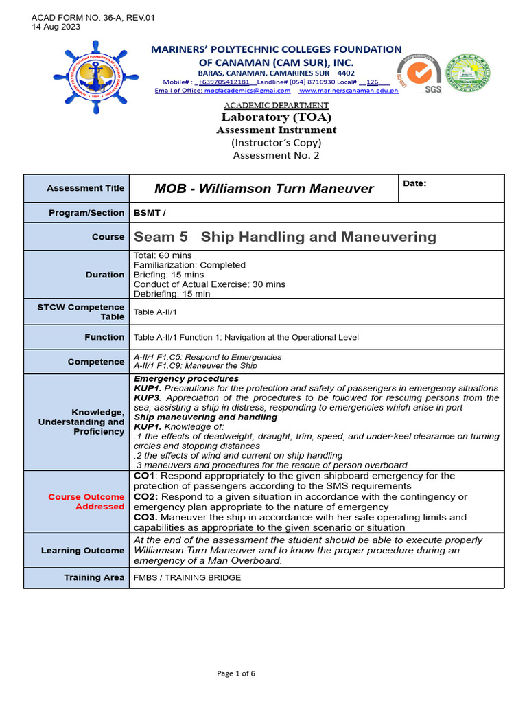 2 Acads Form 36 A - SEAM5 - MOB | PDF