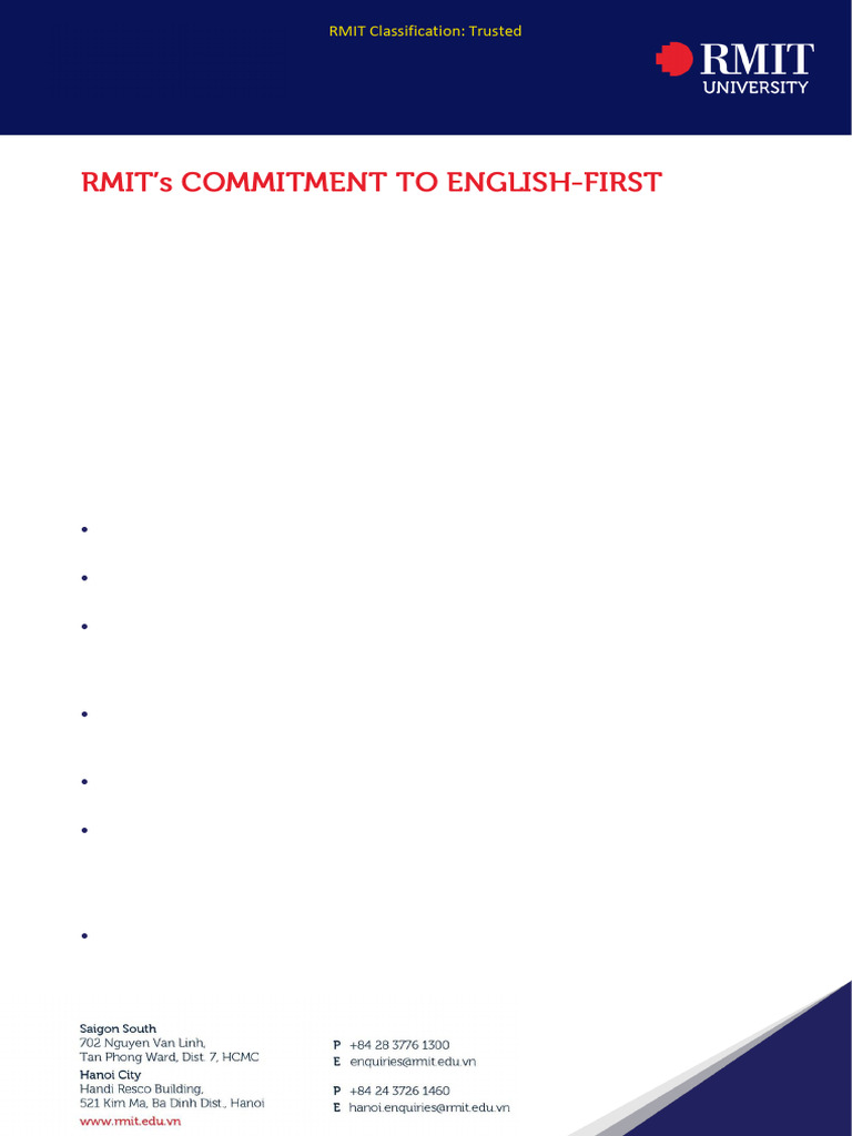 Rmit English First Commitment | PDF
