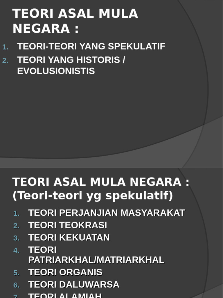 In-5 Teori Asal Mula Negara | PDF