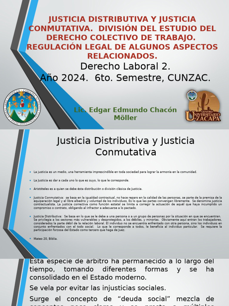 Presentación Der Lab 2 2024 EEChM Justicia Distributiva y Conmutativa ...