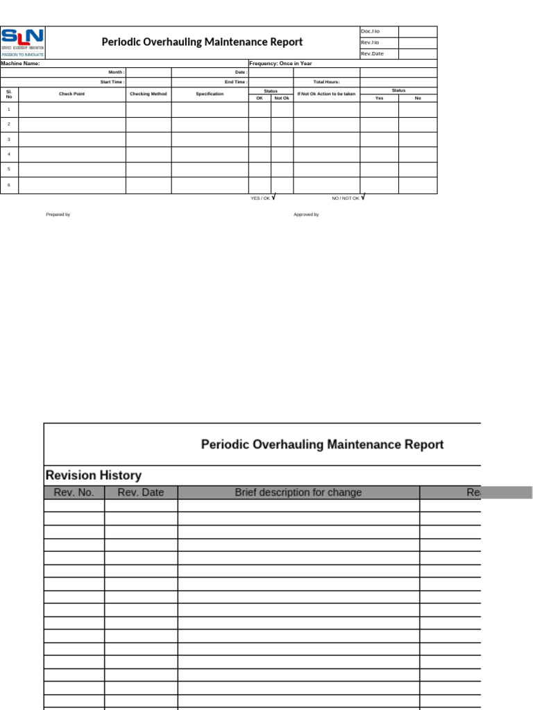 F07 Periodic Overhauling Maintenance Report | PDF
