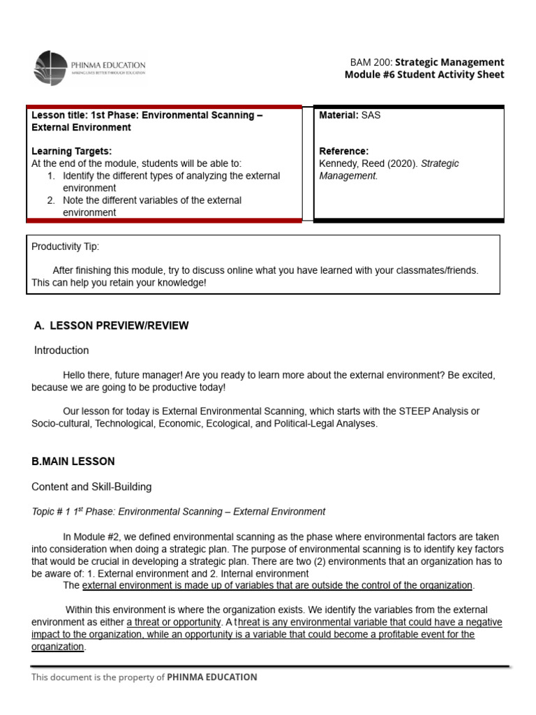 BAM 200 Module #6 SAS | PDF