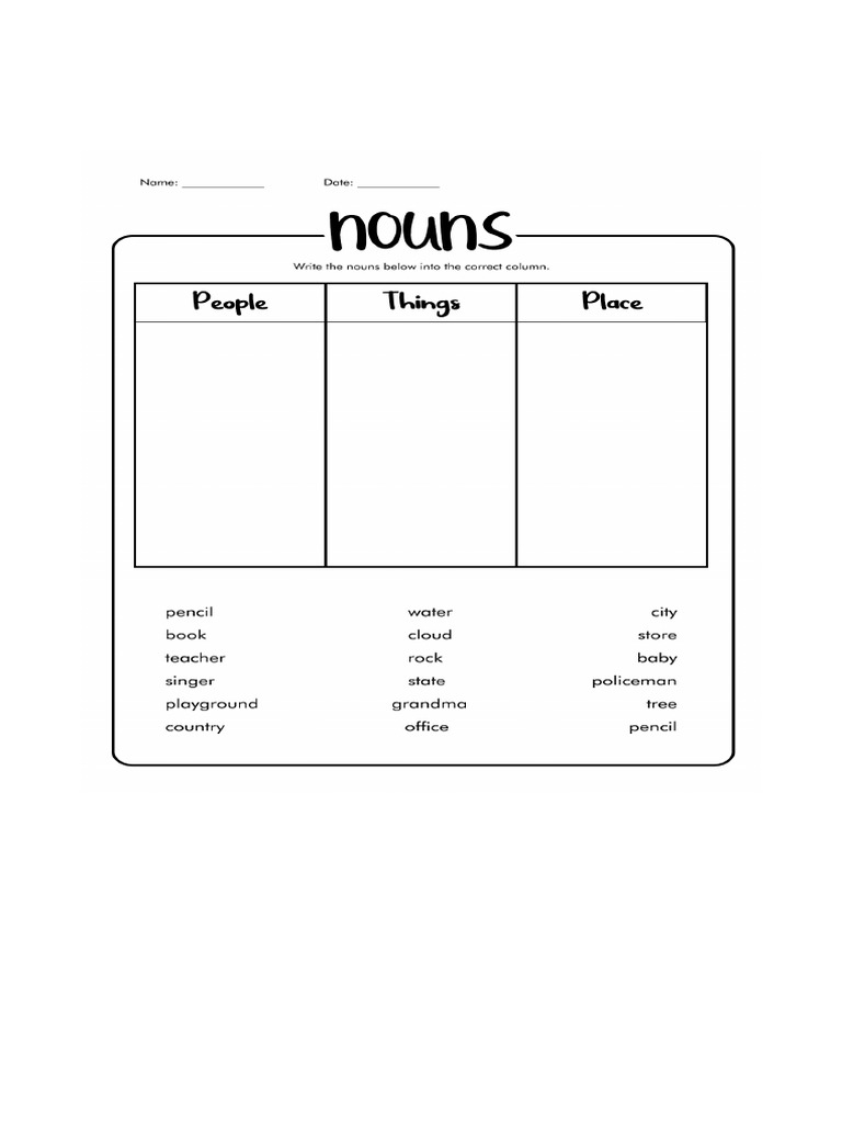 Free Noun Worksheets - 555481.jpg | PDF
