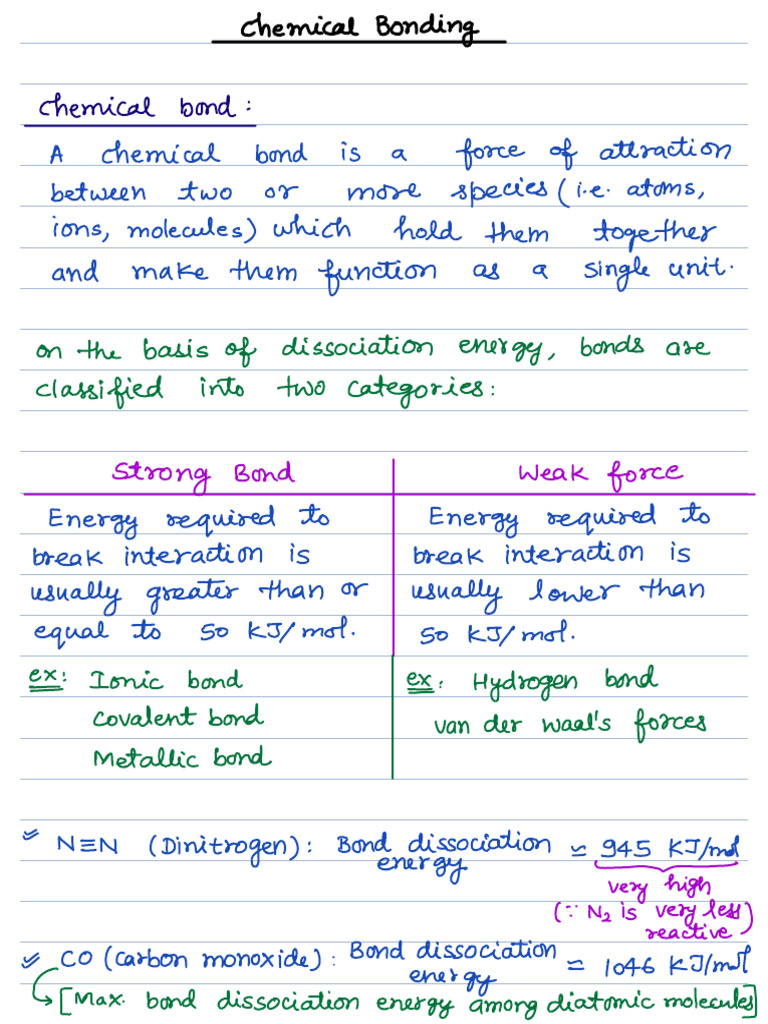 Chemical Bonding Complete | PDF | Chemical Bond | Covalent Bond