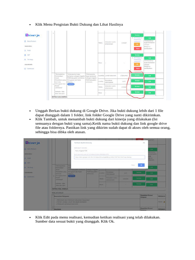 Pengisian Bukti Dukung Dan Lihat Hasilnya | PDF