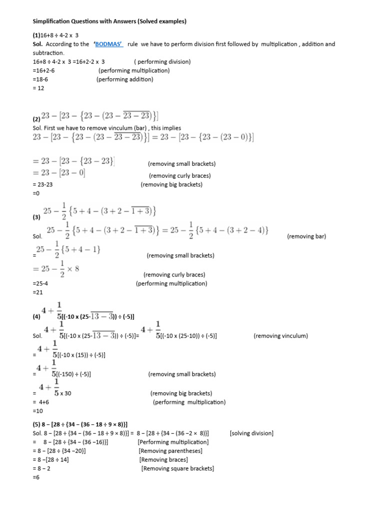 Simplification II | PDF