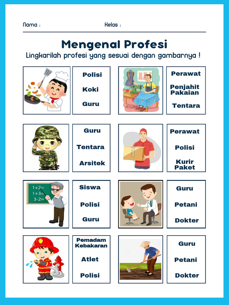 Aktivitas Mengenal Profesi untuk TK | PDF