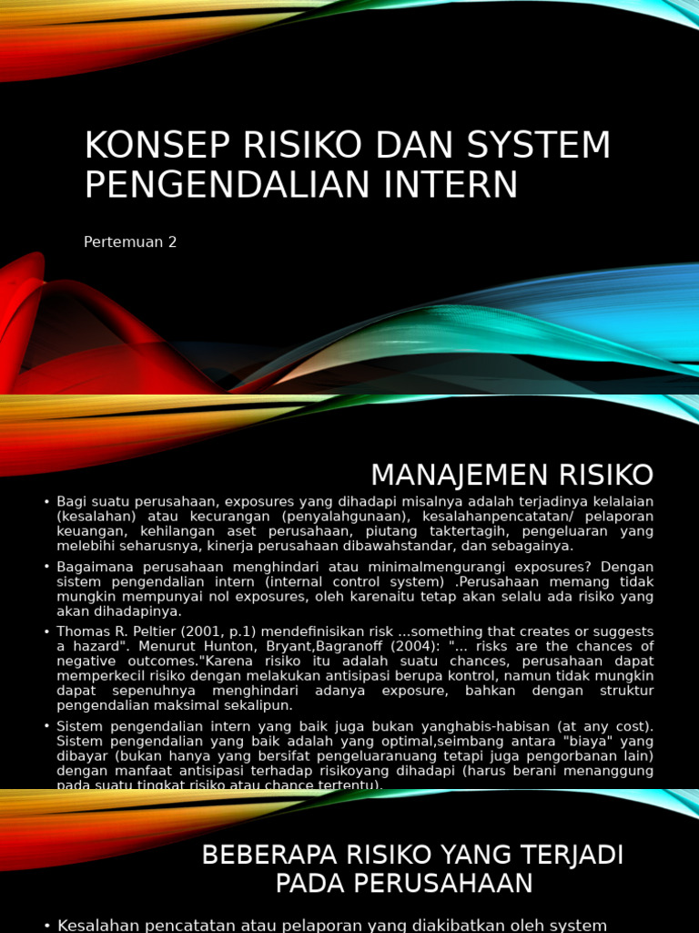 Konsep Risiko Dan System Pengendalian Intern Pertemuan 2 | PDF