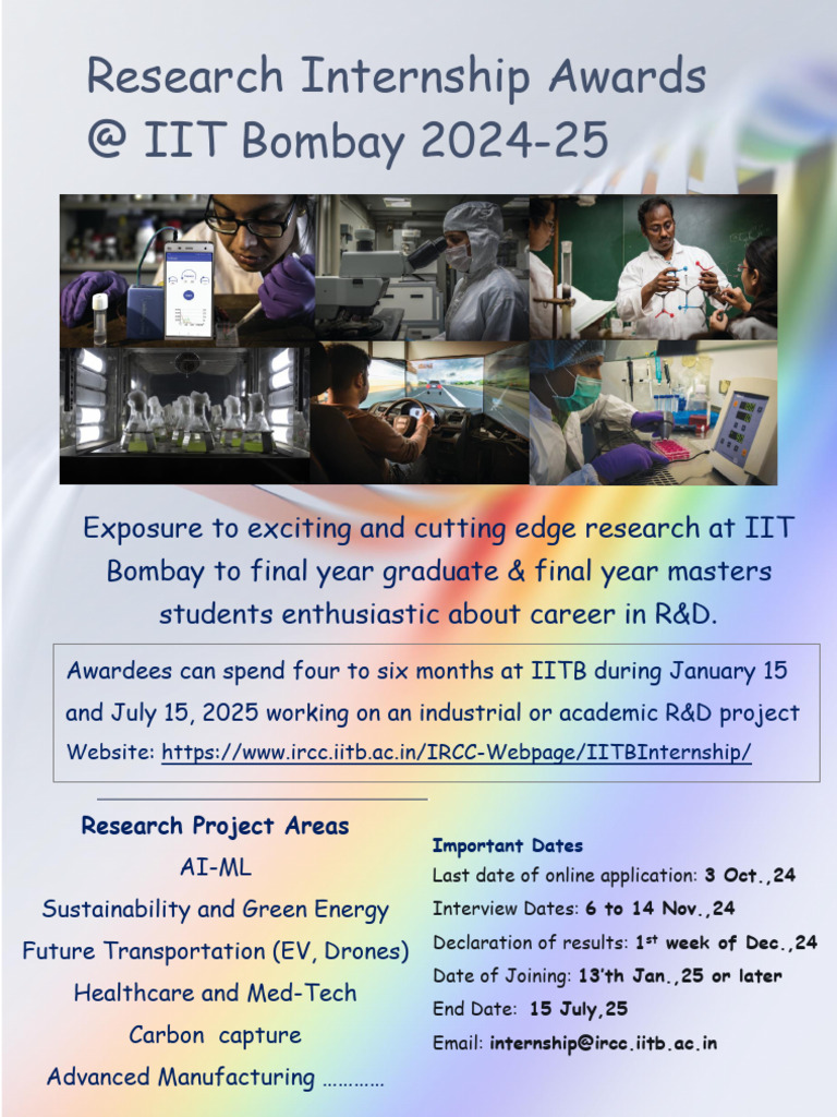 IIT Bombay 2024-25 Research Internship | PDF | Business | Art