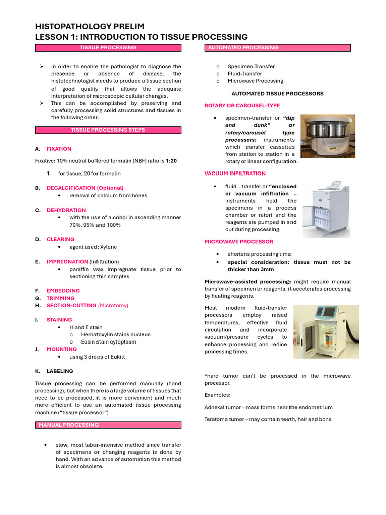 Tissue Processing | PDF