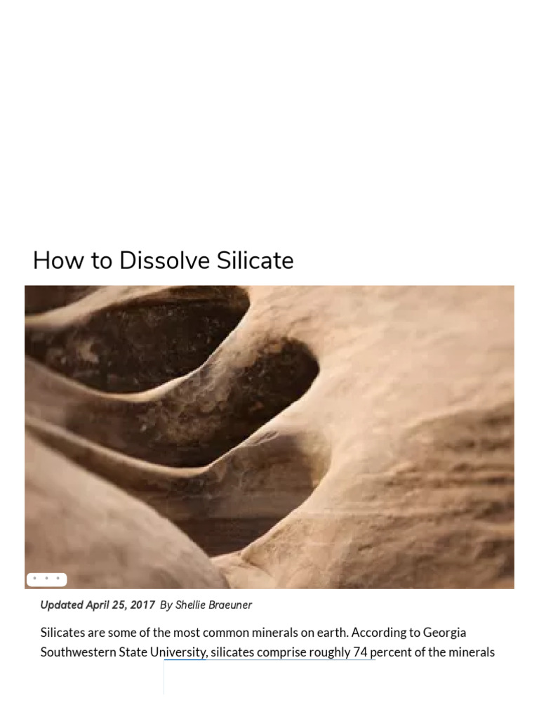 Dissolving Silicate: A Guide | PDF | Wellness | Science & Mathematics
