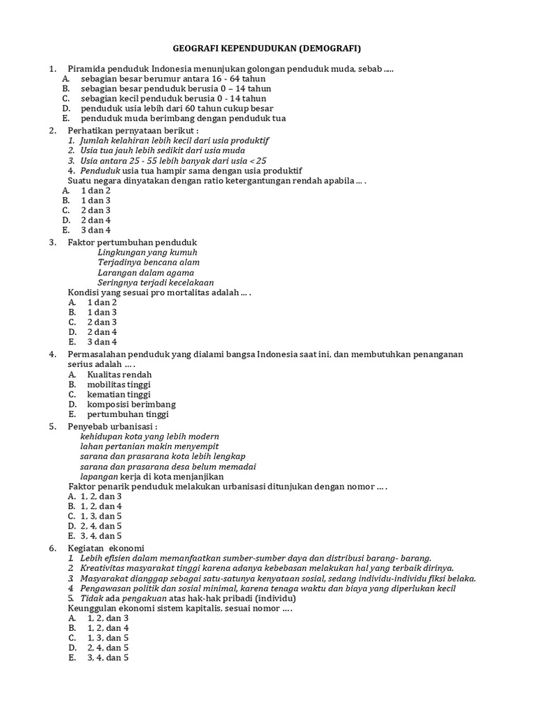 Osn Geografi Demografi | PDF