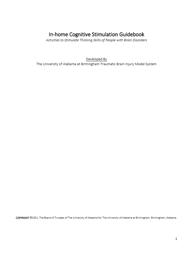 Cognitive Stimulation | PDF