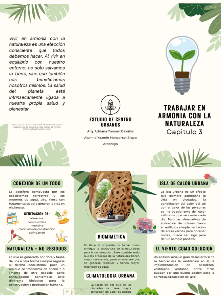 Folleto Tríptico Armonia Con Naturaleza | PDF