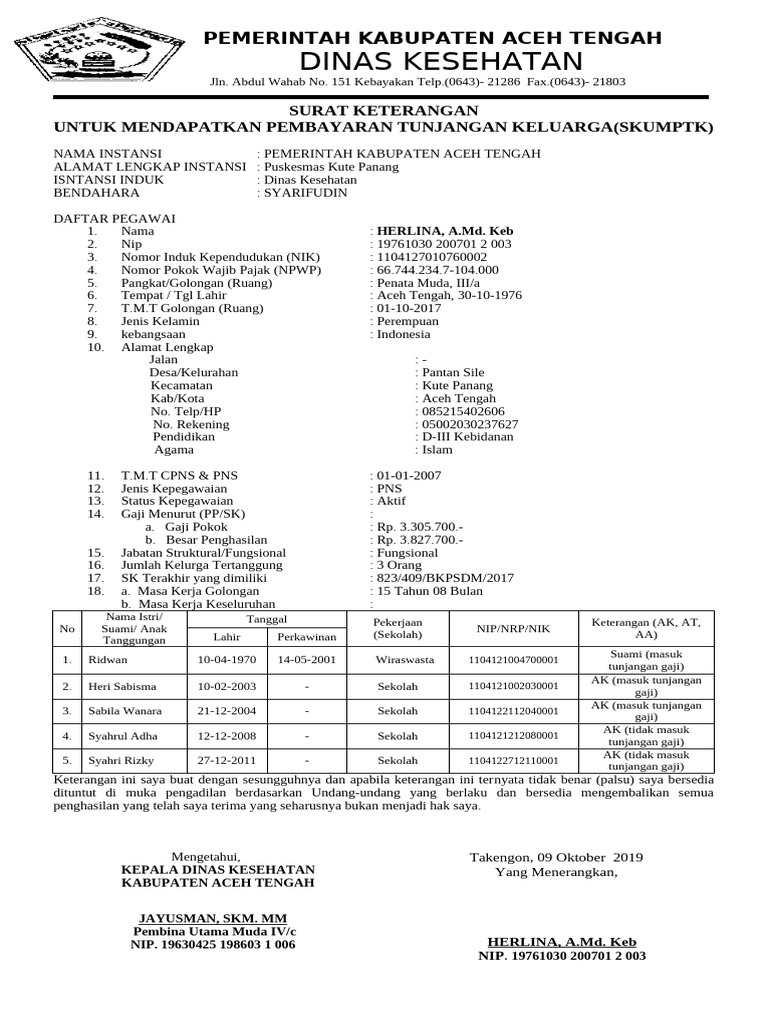 Data KP4 Herlina Kute Panang | PDF