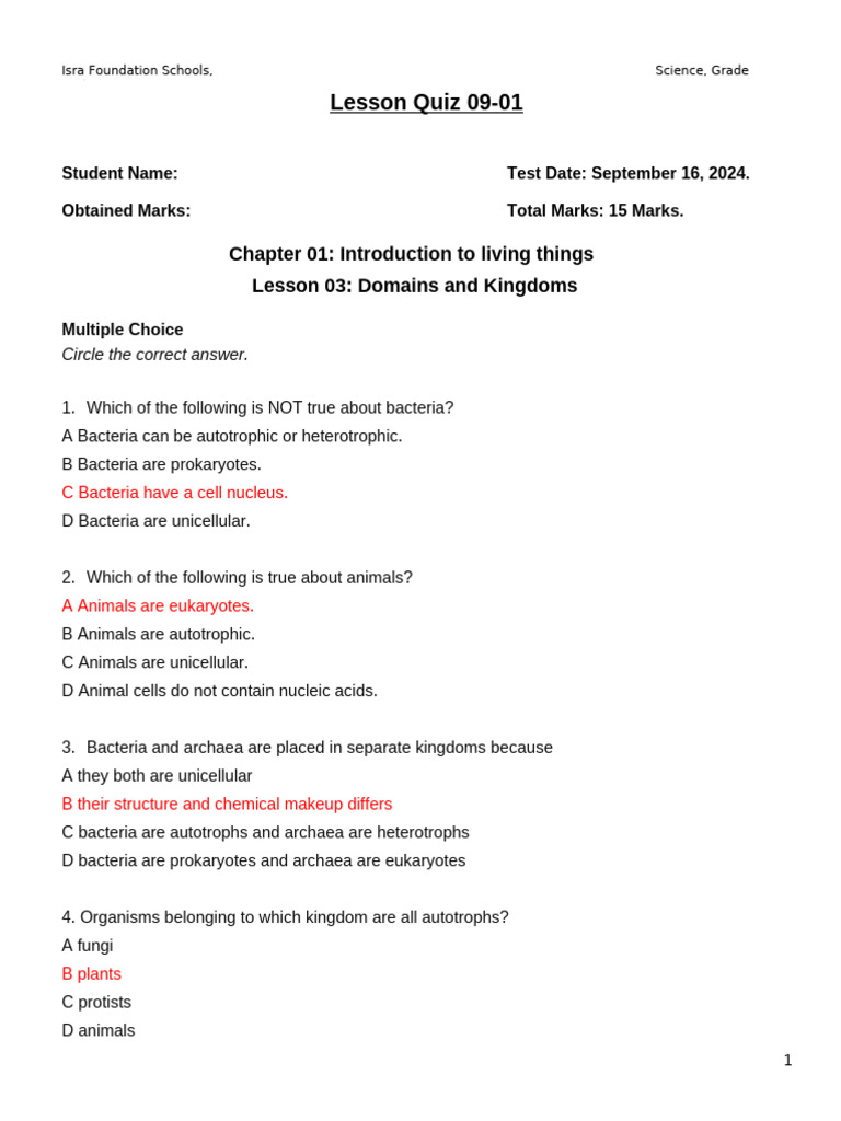 MDOF - Chapter 1 - Lesson 3 Quiz | PDF