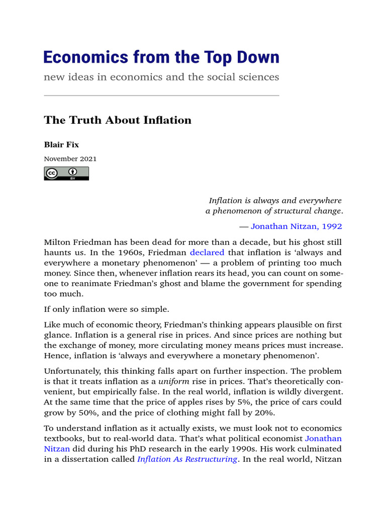 Fix - Truth About Inflation | PDF