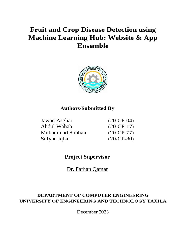 Fruit and Crop Disease Detection Using Machine Learning Hub Website and ...