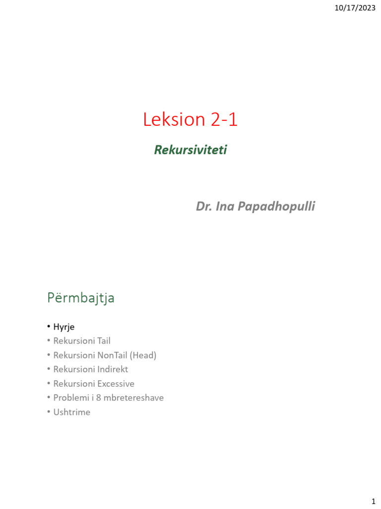 Leksion 2-1 | PDF