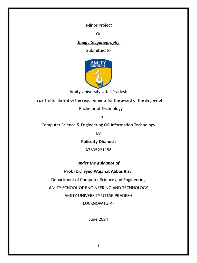Dhanush Minor Project Final Report-1 | PDF
