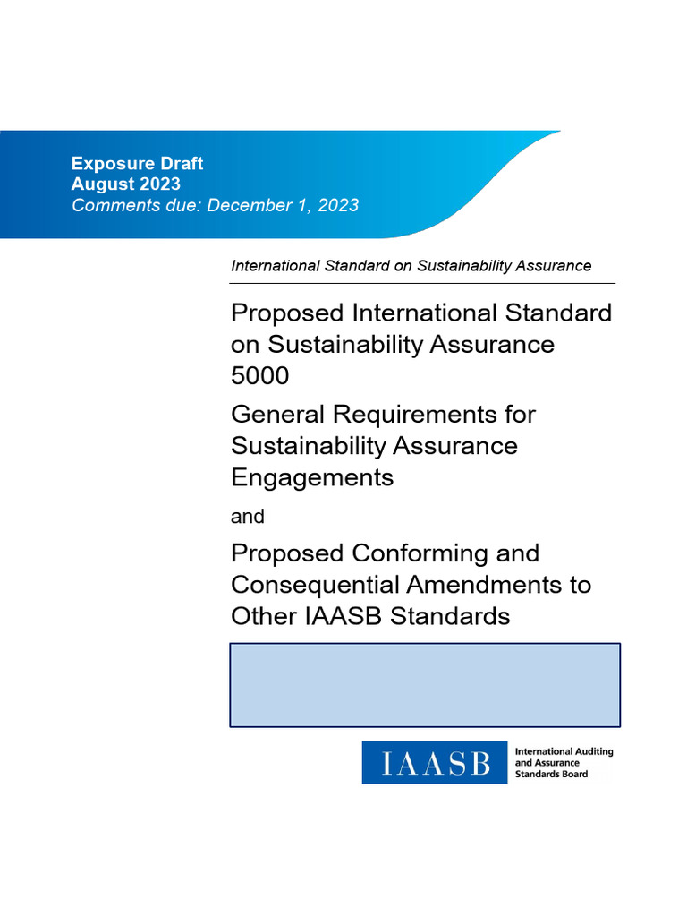 IAASB International Standard Sustainability 5000 Exposure Draft 0 | PDF