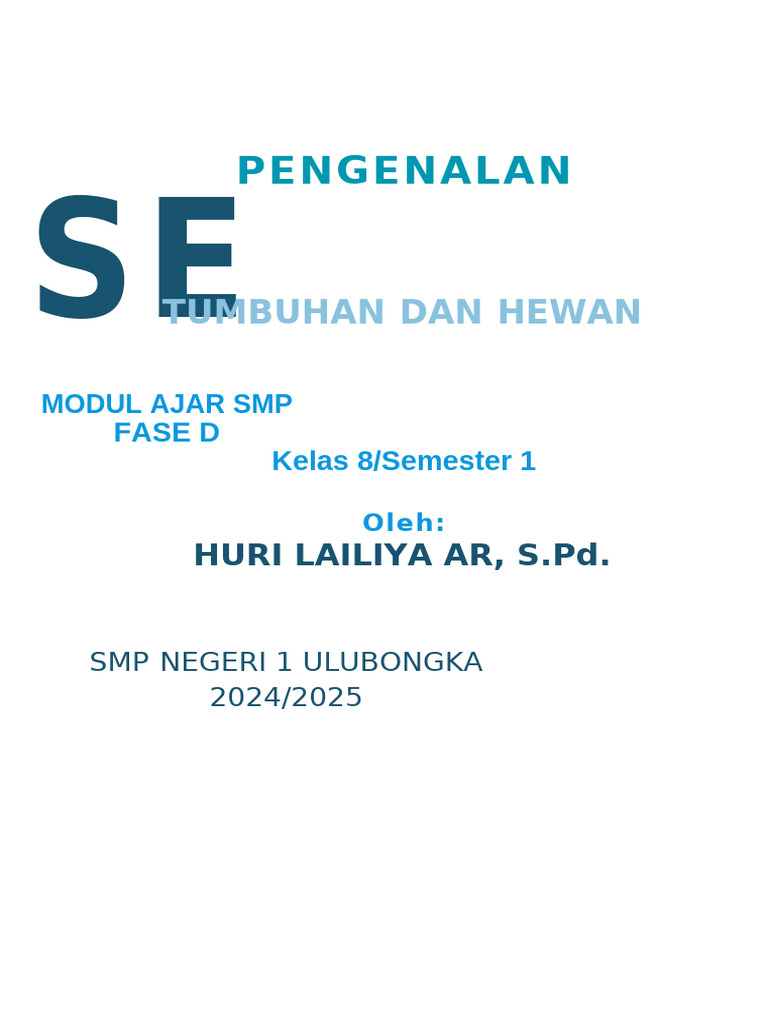 Modul Ajar Ilmu Pengetahuan Alam (IPA) - Pengenalan Sel - Fase D | PDF | Karier & Perkembangan