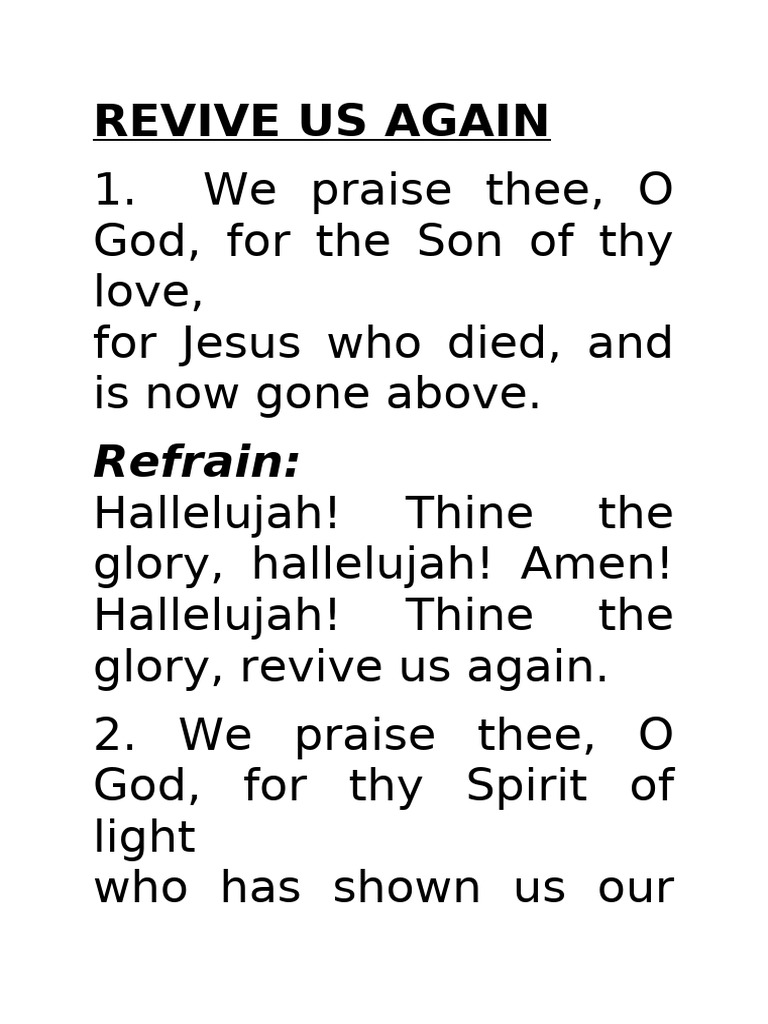 Hymn - Revive Us Again - 10022024 | PDF